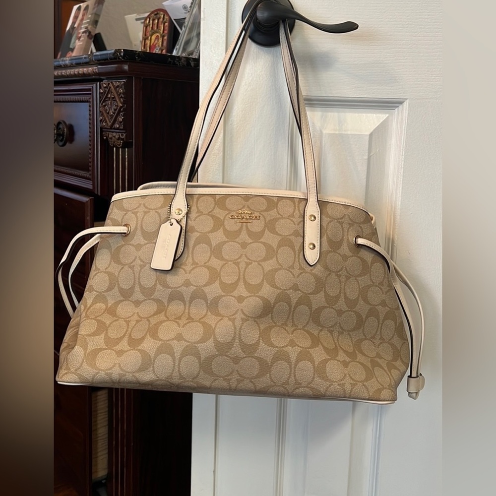 Coach F57842 Drawstring Carryall Signature Canvas - Gem